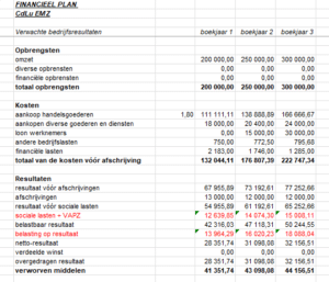Financieel plan + voorbeeld | cool down level up